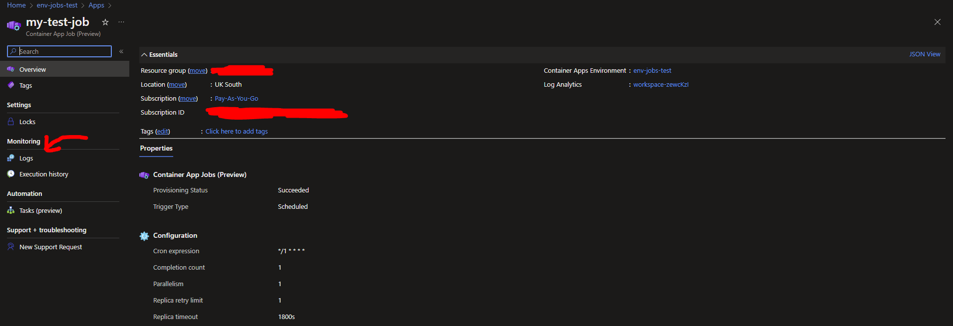 Scheduled Azure Container App Job Example 